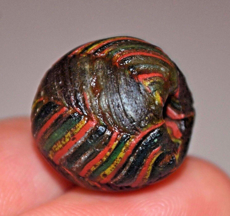 Ancient Medieval Islamic Fustat Fused Rod Morphia / Morfia Glass Bead ...
