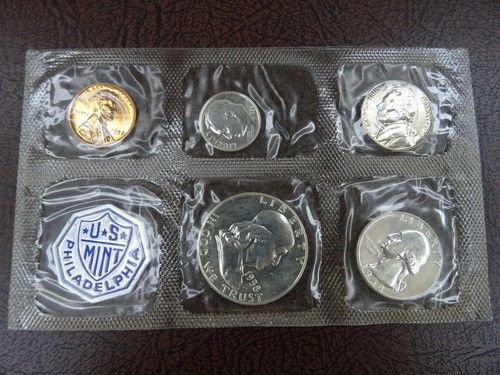 1958 US Mint Proof Set 90% Silver 5 Coins Flat Pack NO ENVELOPE | eBay