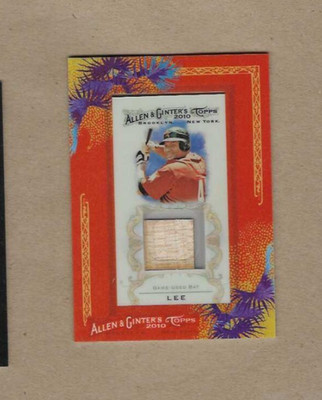 Carlos Lee 2010 Topps Allen & Ginter bat relic card AGR-CL mini framed ...