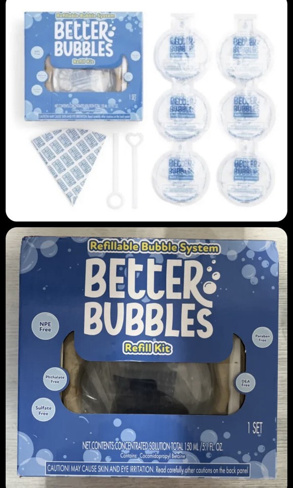 Better Bubbles Refill Kit Includes 6 Concentrate Refills, 2 Wands, Measuring Cup | eBay