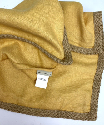 Pottery Barn Yellow Linen Throw Decorative Pillow Cover 20x20 Jute ...
