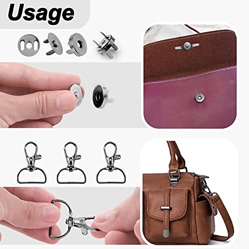 140Pcs 4 Styles 1" Purse Hardware Buckles Set with 18mm Magnetic Snap ...