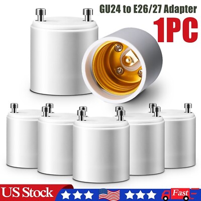 GU24 To E27 /E26 Screw LED Light Lamp Bulb Base Adapter Socket ...