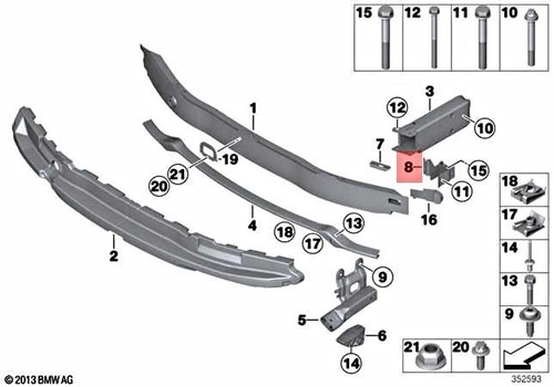 14-18 BMW F22 F23 M235I FRONT Bumper Outer Support Bracket RH OEM ...