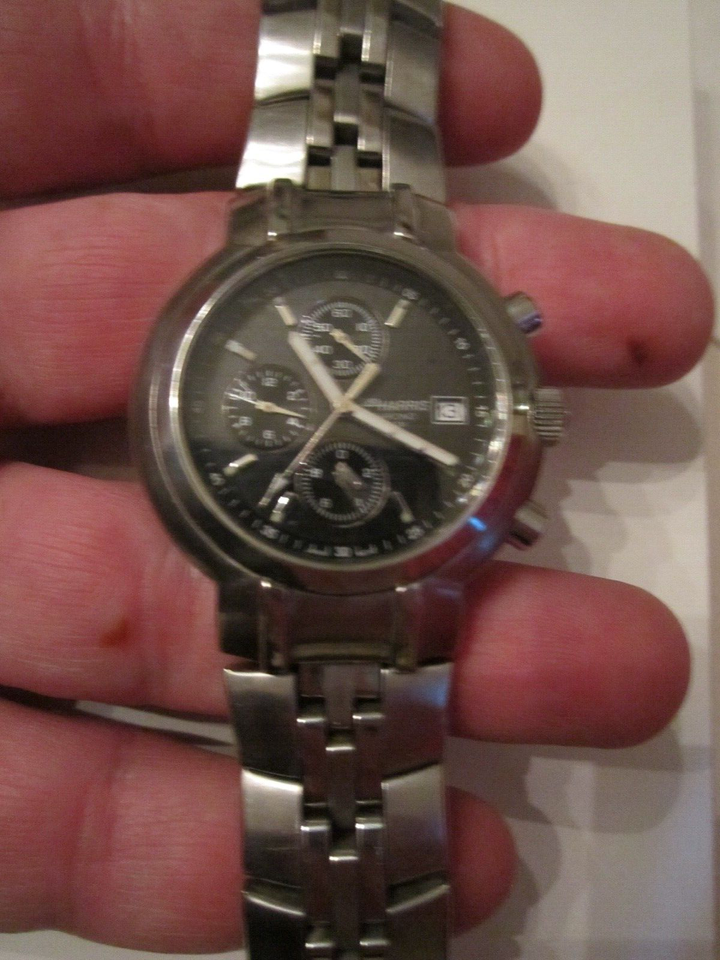 LORD HARRIS CHRONOGRAPH WATCH STAINLESS STEEL BLACK FACE- QUARTZ - BBA ...