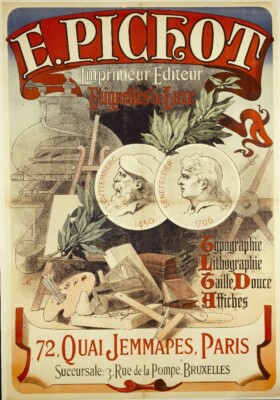 E. PICHOT IMPRIMEUR Rbgh - POSTER HQ 60x80cm d'une AFFICHE VINTAGE | eBay
