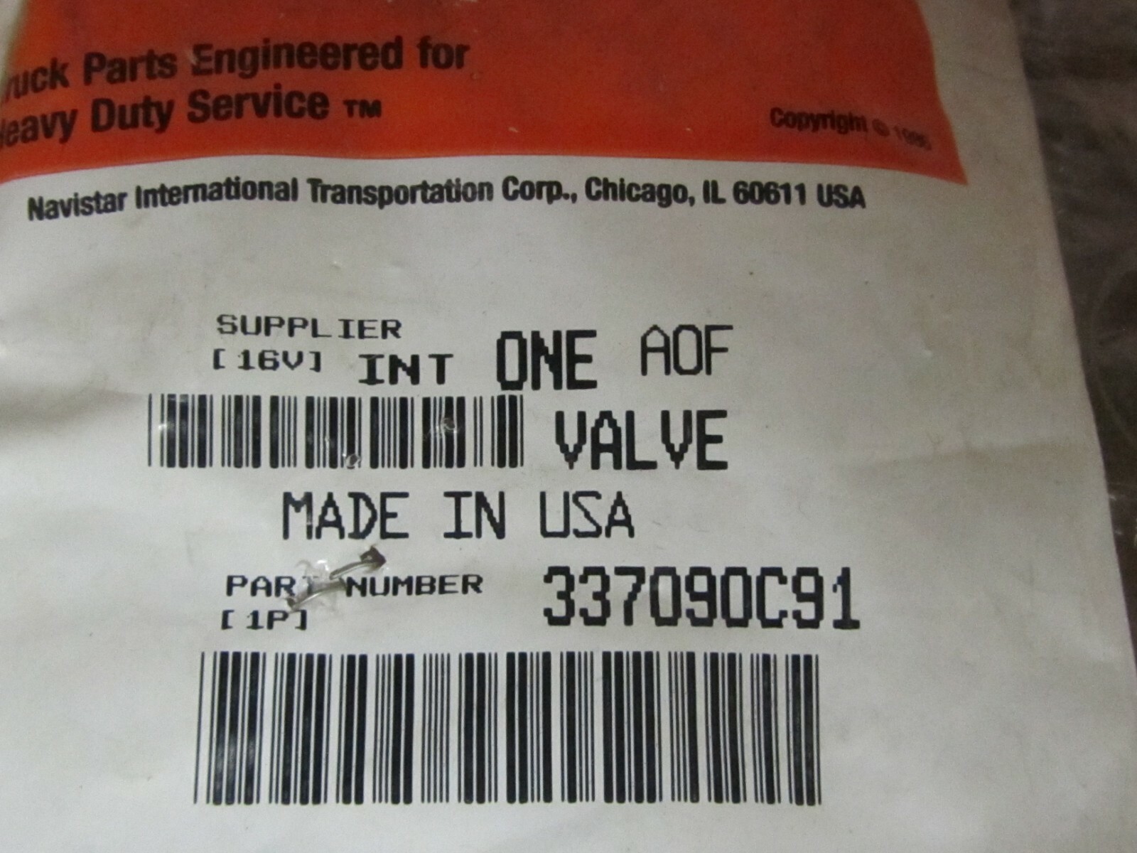 NEW OEM Genuine International Navistar Air Valve w/ Knob 337090C91 | eBay