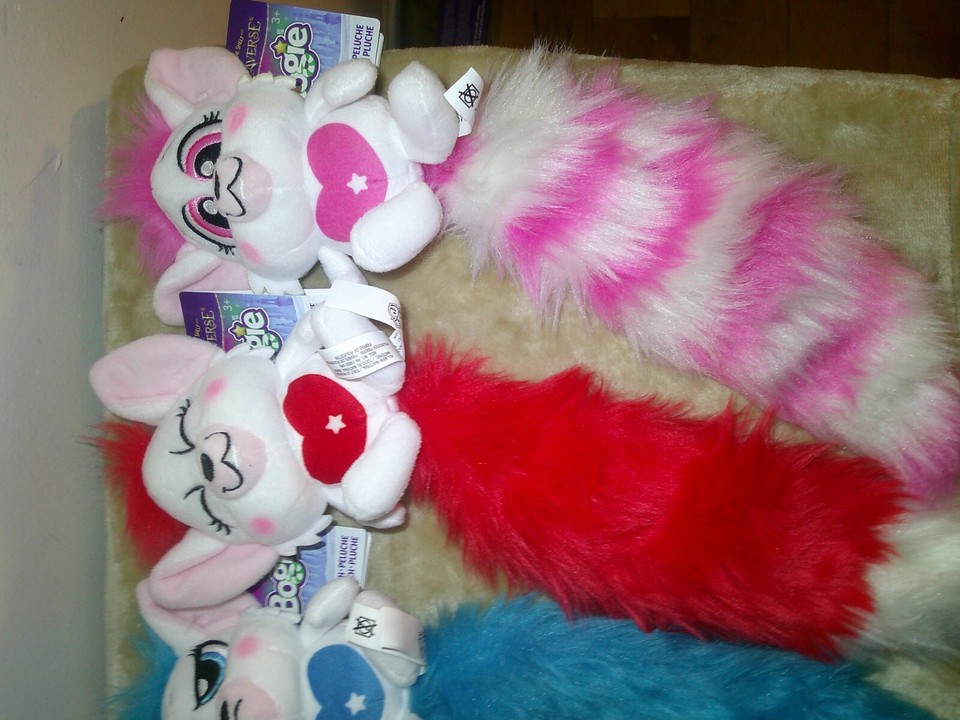 Elf on the Shelf Bogie Plush Set of 4 Yellow Red Pink Blue Long Fluffy ...