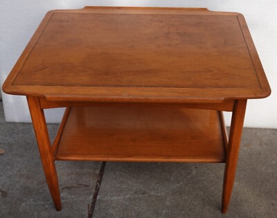 MID CENTURY MODERN TWO TIER WOODEN MODERN END TABLE HERMAN FURNITURE ...