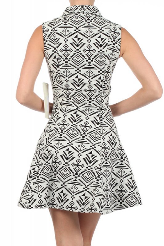 Freeway Women's Front Zipper Dress ,full front zipper Black & White -S ...