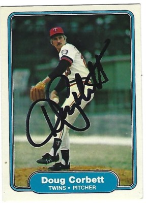 Autographed Signed 1982 Fleer 551 Doug Corbett Minnesota Twins Tough ...