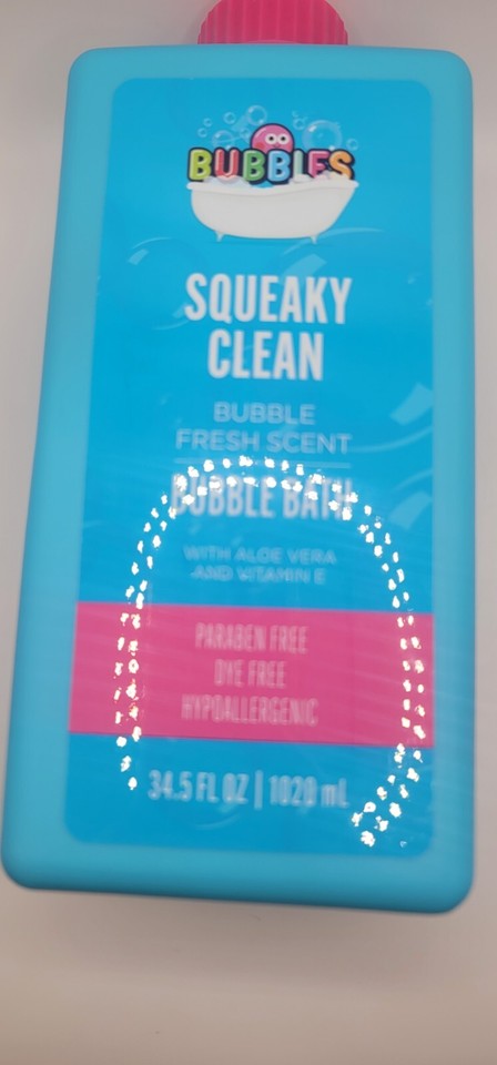 Bubbles Squeaky Clean Fresh Scent Bubble Bath W/ Aloe & Vit E - JUMBO ...