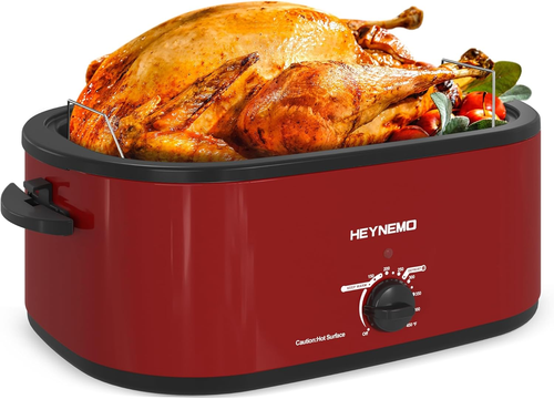 24 Quart Electric Roaster Oven with Visible & Self-Basting Lid, Large ...