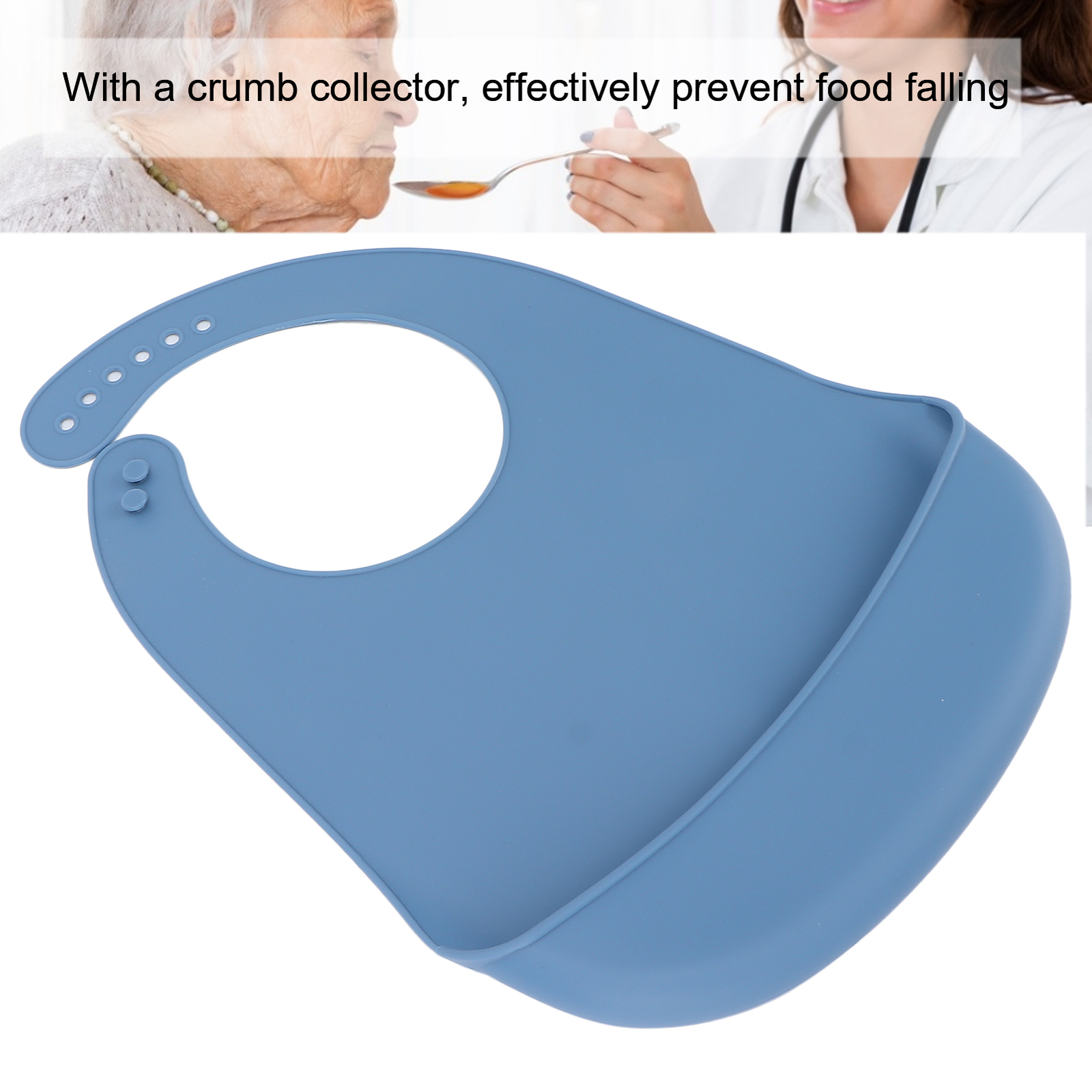 Adult Elderly Bib Waterproof Silicone Clothing Protector Eating Bib ...