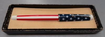 Parker Big Red Rollerball Pen American Flag & Silver New In Box Made In ...