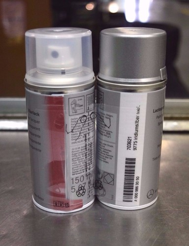 OEM GENUINE MERCEDES BENZ TOUCH UP SPRAY PAINT SET 775 IRIDIUM SILVER ...