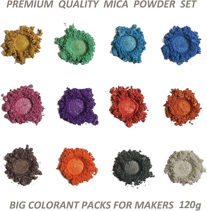 Mica Powder Pigment Set, 12 Colors 10g Each Mica Set - Epoxy Resin ...