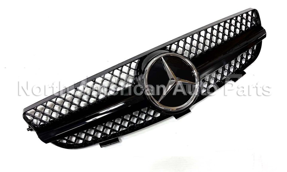 03-09 CLK All Black Grille Chrome Star Emblem CLK320 CLK55 CLK500 ...