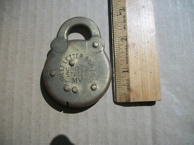 Vintage Brass Street Letter Box Lock MV Padlock NO KEY | eBay