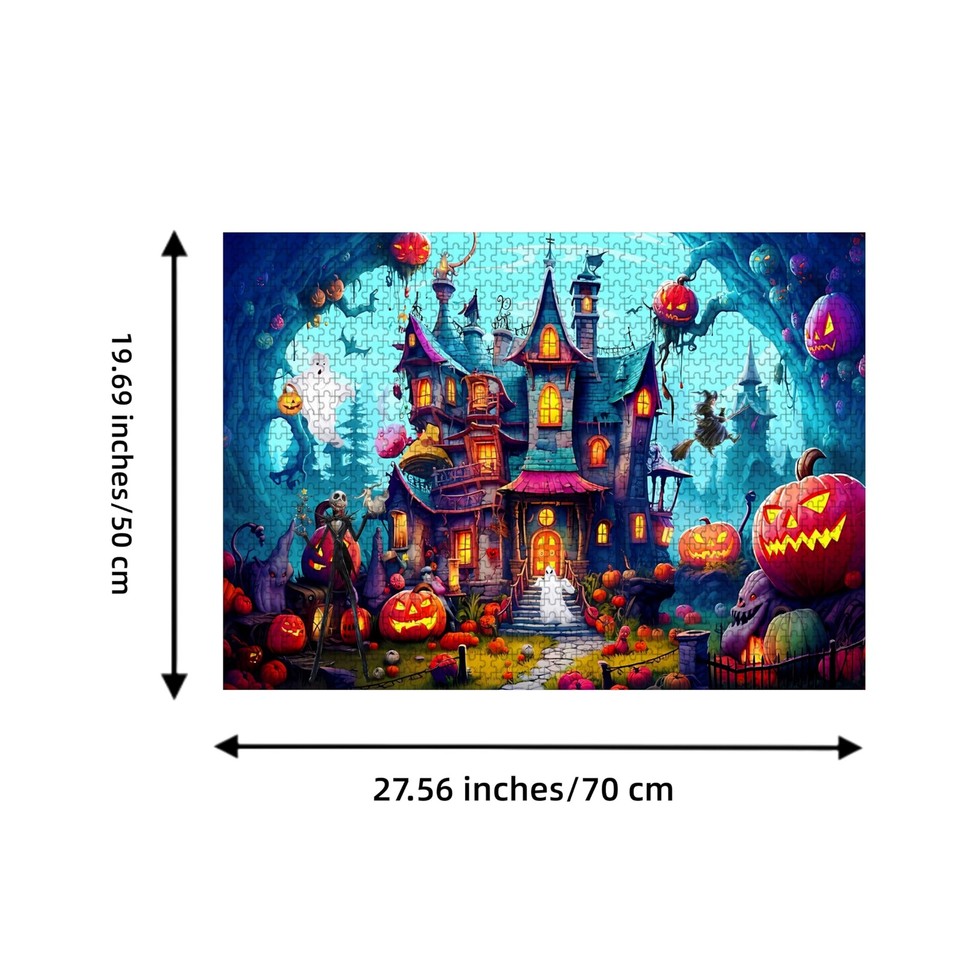 1000 Piece Halloween Horror Haunted House Puzzle,Perfect for Adults ...
