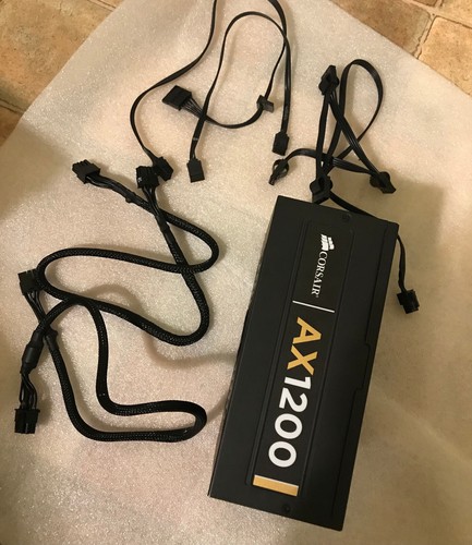 Corsair AX1200 1200W 80+ Gold Power Supply - Fully Modular - 24-Pin ATX ...