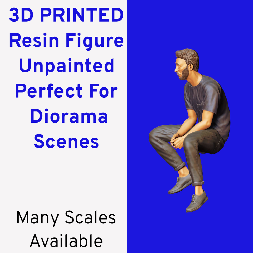 Guys Sitting and Leaning on Model Cars Resin 3d print Set of 2 Figures ...
