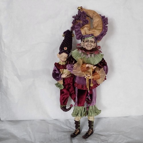 Katherine's Collection ? Harlequin Jester Elf with Baby Jester Poseable ...