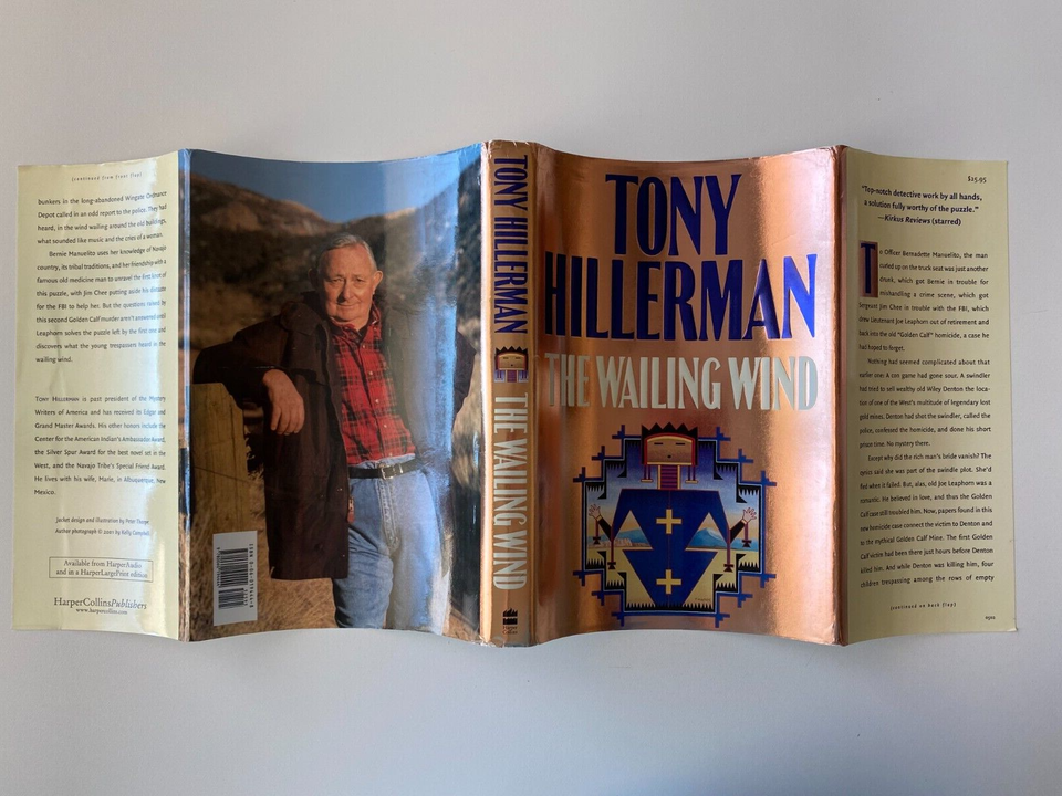 WAILING WIND~Tony Hillerman~2002 1ST ED HCDJ~Signed~INDIAN RESERVATION ...