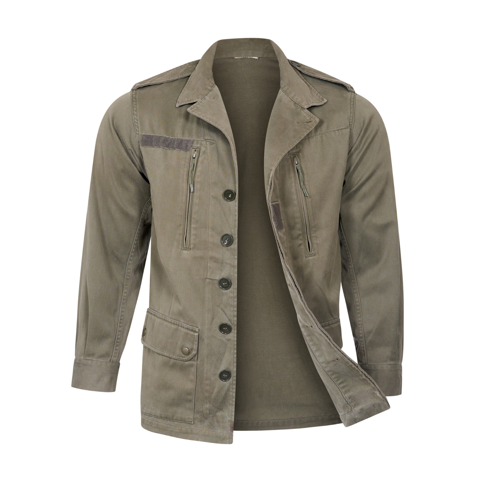 French Army Jacket Vintage Light Coat Camo Olive Military Combat ...