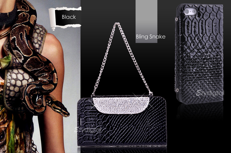 Premium Bling Snake Stand Wallet case cover for New Apple iPhone 6 6S 7 ...