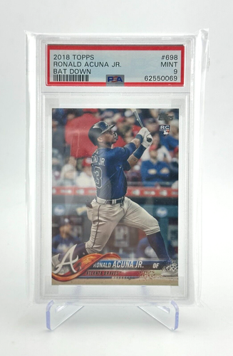 2018 Topps *Bat Pointing Up* #698 Ronald Acuna Jr. Atlanta Braves PSA 9 ...