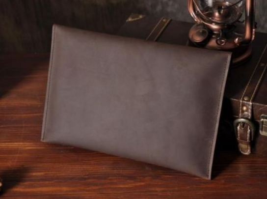 file Folder pocket cow Leather Messenger bag Briefcase 44 X 31cm brown ...