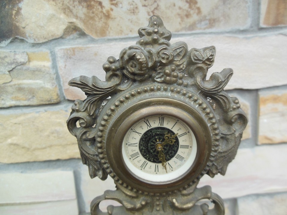 Vintage JEFFAM Metal Cherub Angel Figural Clock Working! | eBay