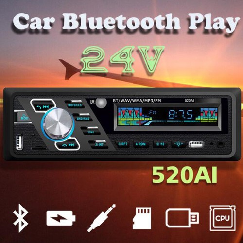 24V 4-Channel Single Din Car Stereo Audio Bluetooth USB/AUX /FM Radio ...