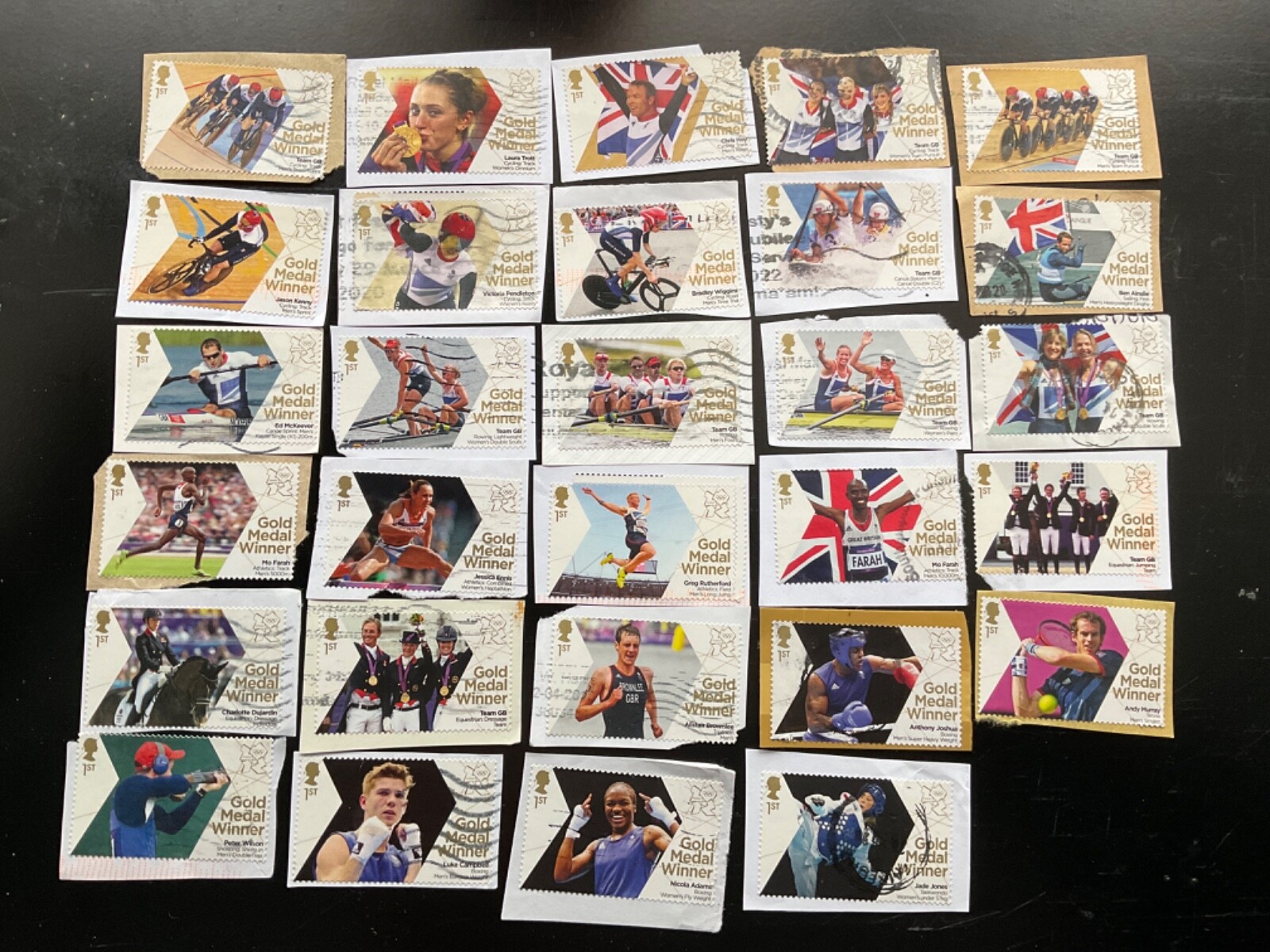 GB Stamps 2012 sg3342-70 Gold Medal Winners London Olympic Set Of 29 ...