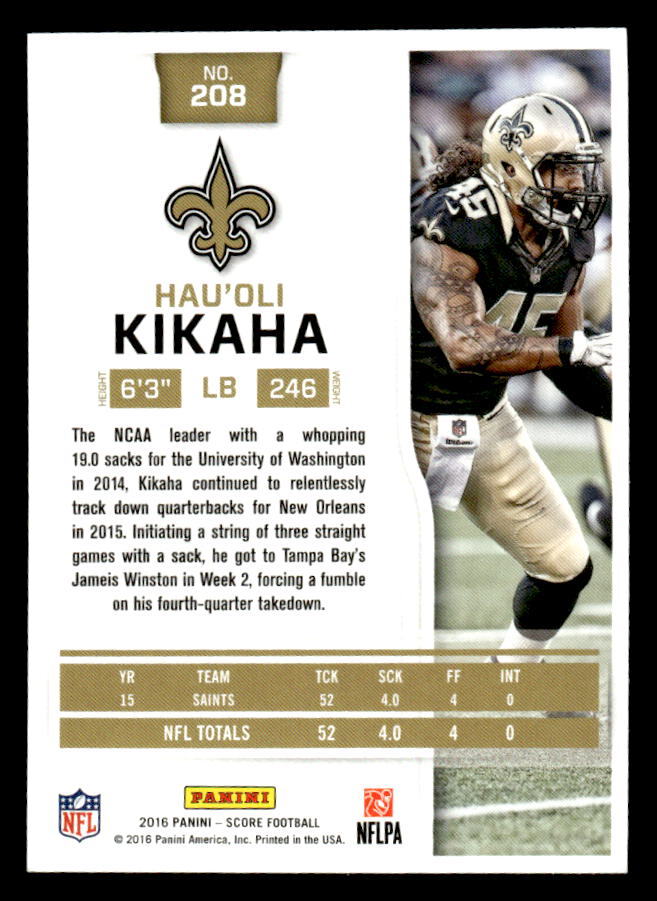 2016 Score #208 Hau'oli Kikaha Jumbo Red Zone #/35 | eBay