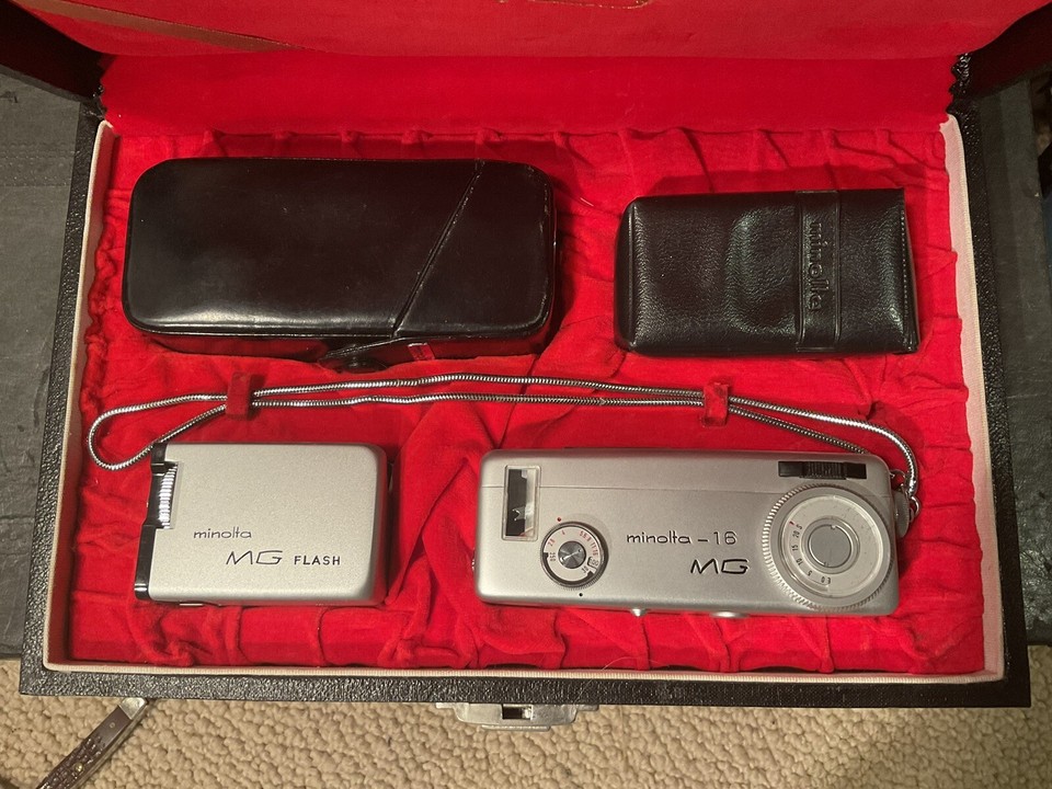 Minolta - 16 MG-S Mini Spy Camera with Case and Accessories **NICE** | eBay