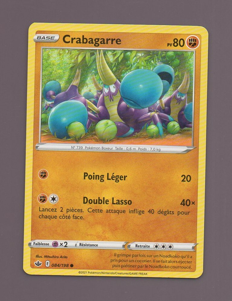 Pokémon n° 084/198 - CRABAGARRE - PV80 (A9703) | eBay