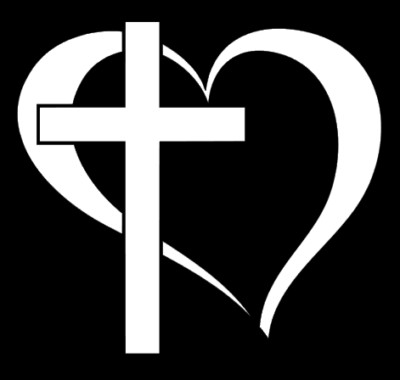Cross heart decal, sticker, window decal | eBay