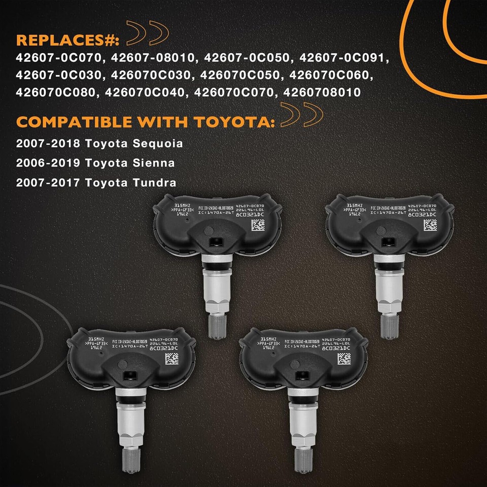 OEM 42607-0C070 For TOYOTA SIENNA TUNDRA TPMS Transmitter TIRE PRESSURE ...