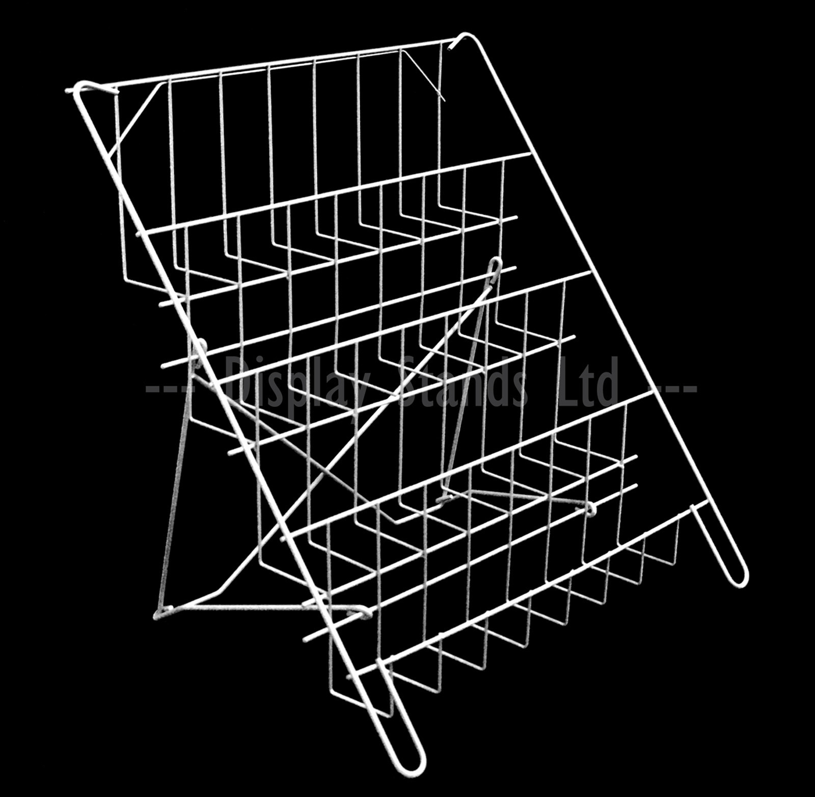 Counter Standing Card Rack in White for Shops & Stalls - Collapsible ...