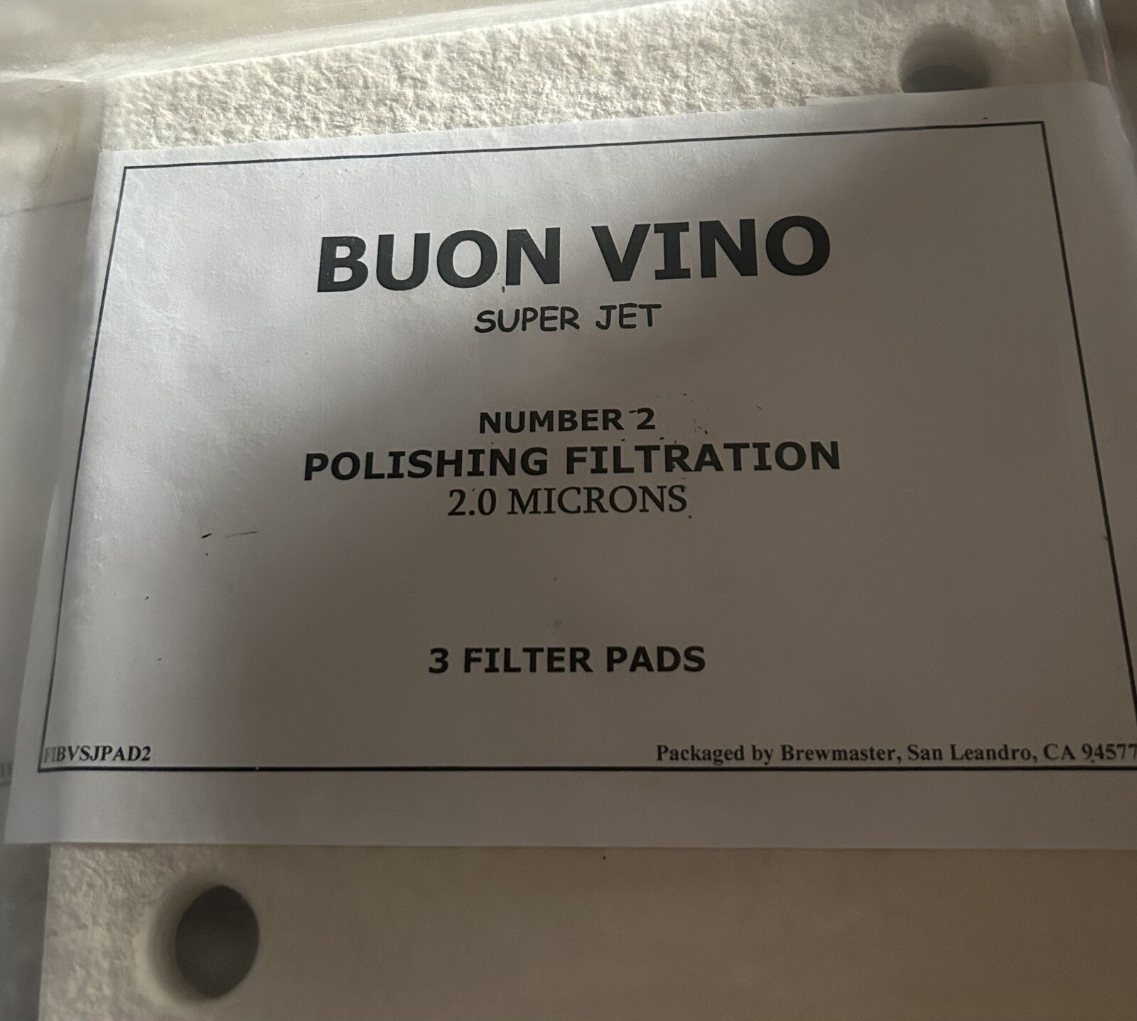 Buon Vino Super Jet Filter Pad #2 (2 microns) Set Of 3. | eBay