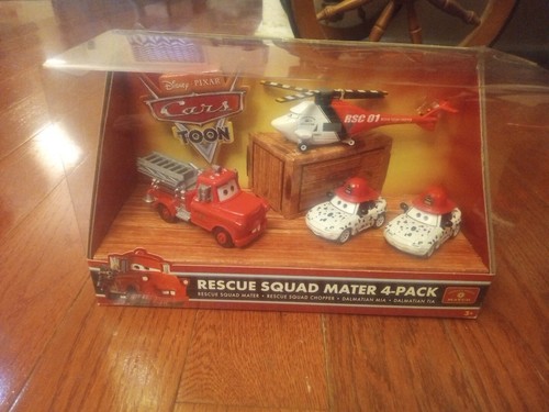 Disney Pixar Cars Rescue Squad Mater 4-Pack box set Dalmatian Mia Tia ...