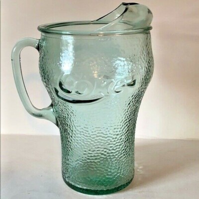 Vintage Coca-Cola Coke 64 oz Restaurant Dimpled Ice Lip Glass Pitcher ...