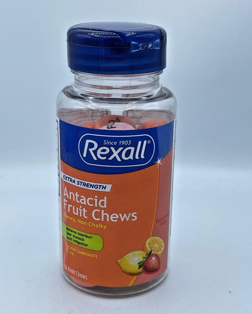Rexall Heartburn Fruit Chews Antacid Chewable 36 X3 Tablets Exp 03/2022 ...