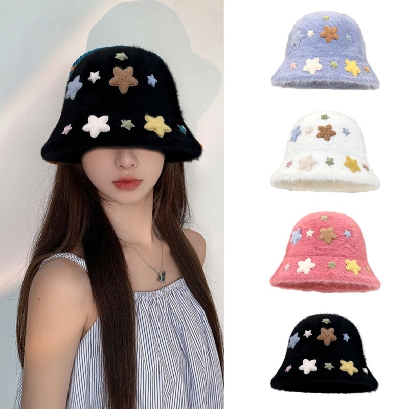 Girl Sun Protective Hat Winter Warm Bucket Hat Teens Fisherman Hat ...