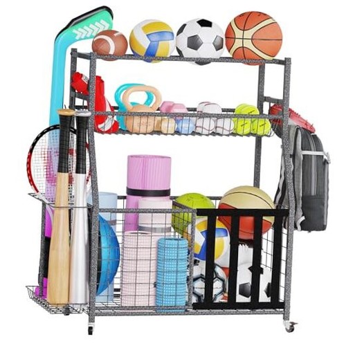 Garage Sports Equipment Organizer,Garage Ball Storage,Independent ...
