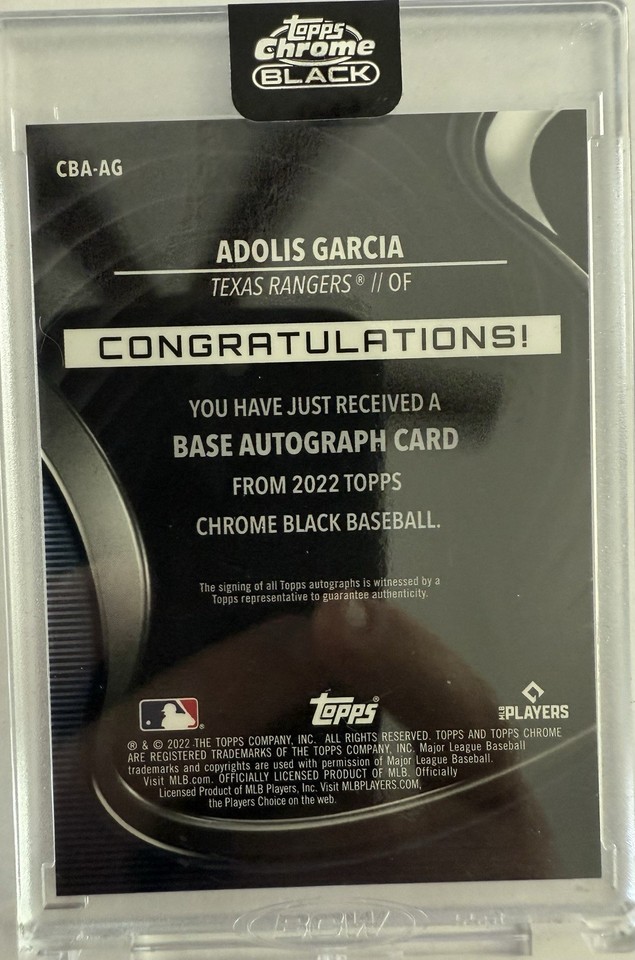 2022 Topps Chrome Black Adolis Garcia #CBA-AG Auto Encased | eBay