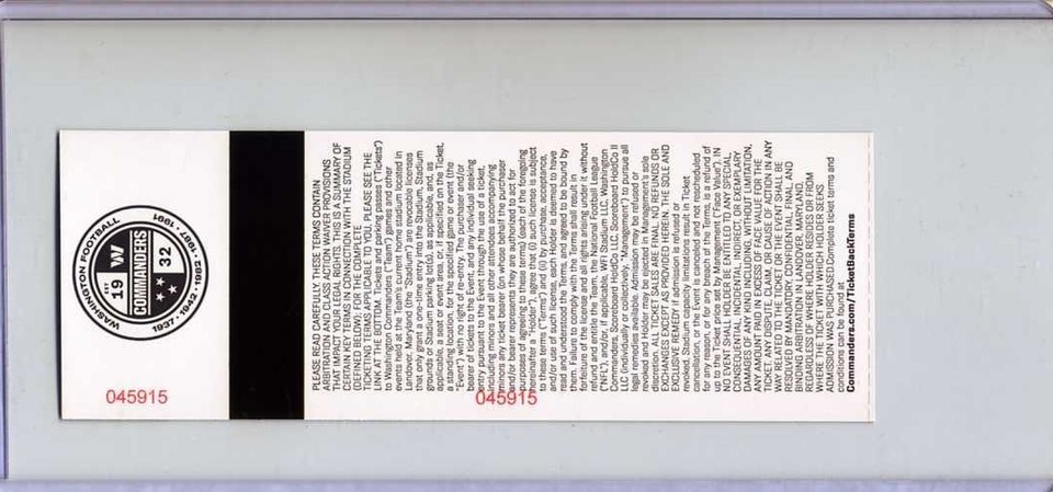 Broncos v Commanders Game Ticket 11/30/25 Mint | eBay