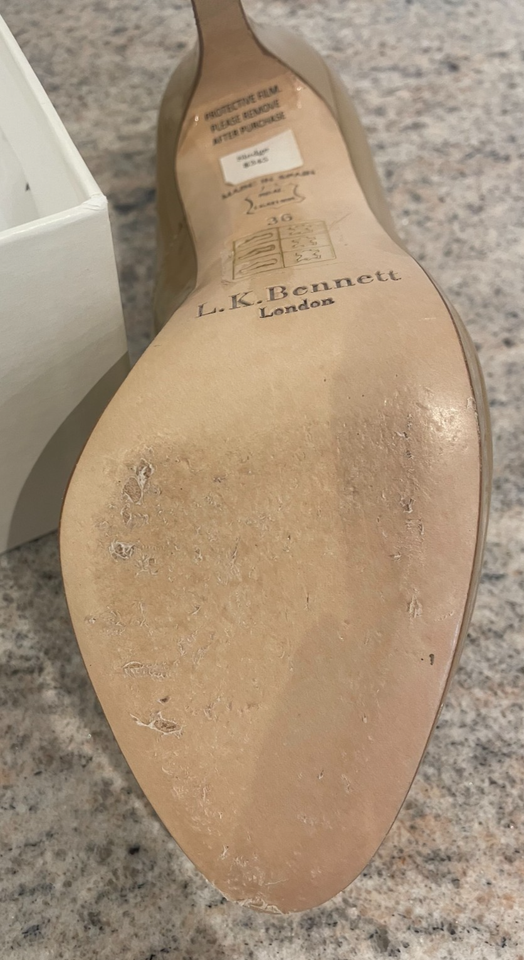 Ladies taupe sledge platform shoes 4 inch heel LK Bennett size EU36 ...